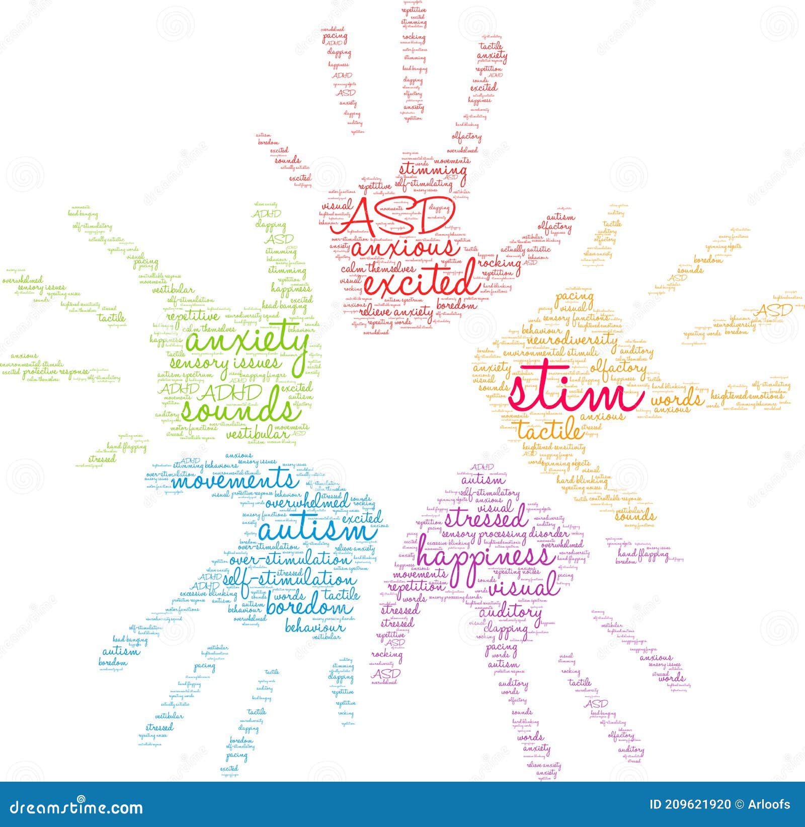 Stim Word Cloud stock vector. Illustration of flapping - 209621920