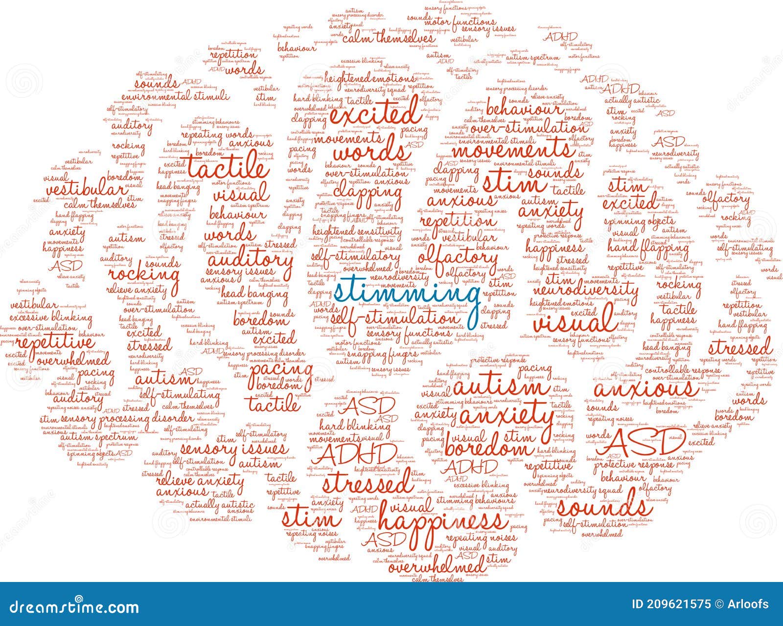 Stimming Word Cloud stock vector. Illustration of excited - 209621575