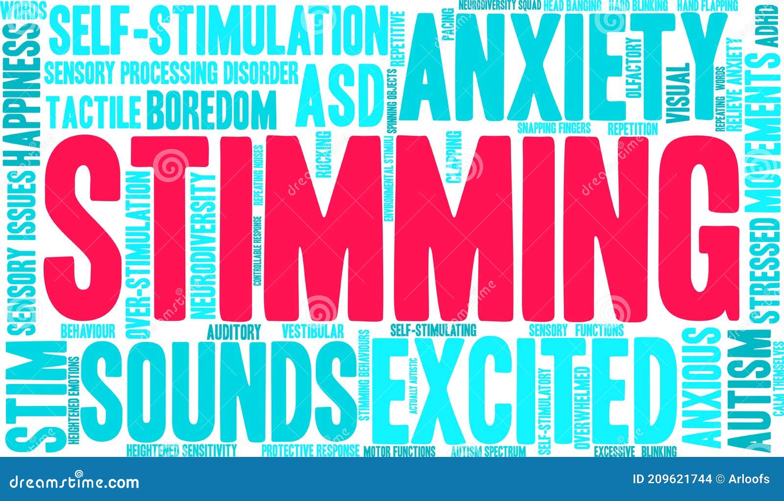 Stimming Word Cloud stock vector. Illustration of adhd - 209621744