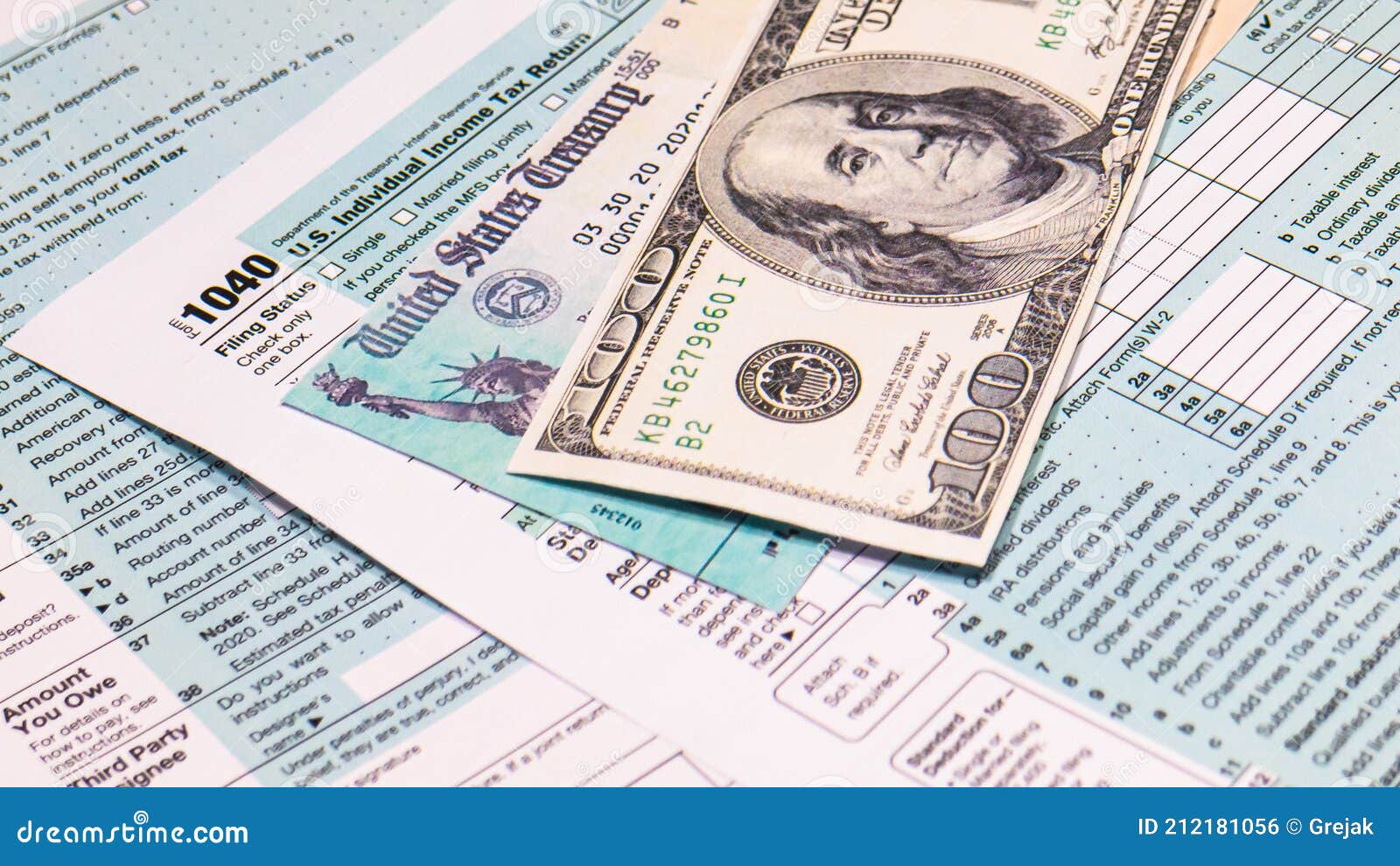 Stimulus Check and 1040 Form Editorial Photo - Image of covid, currency ...