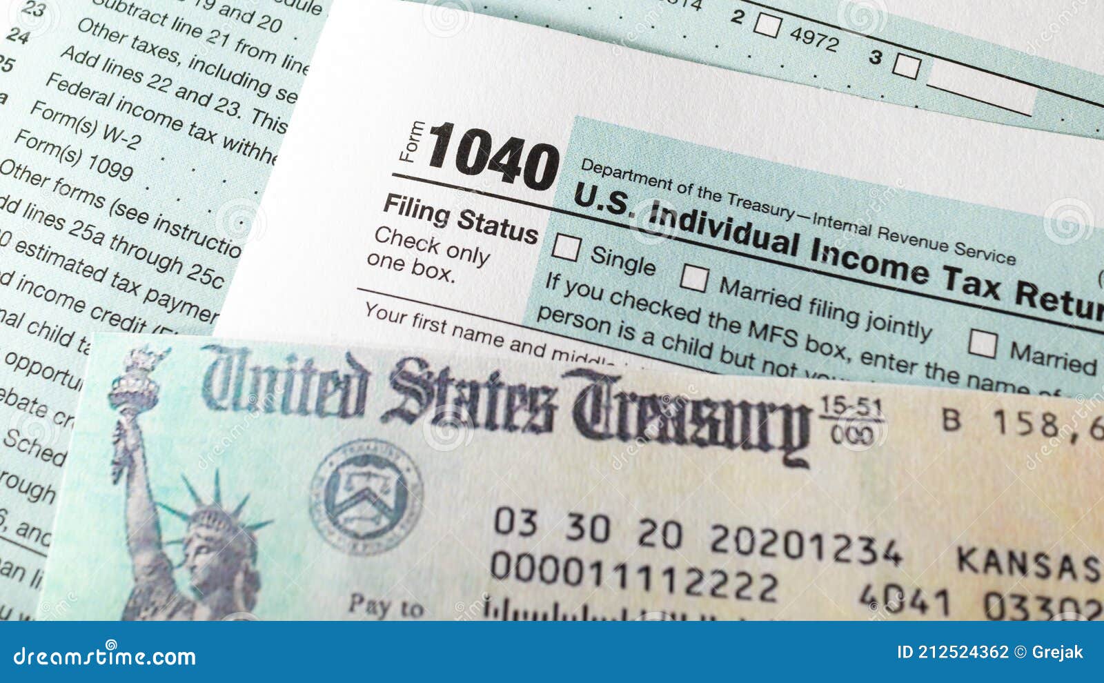 Stimulus Check and 1040 Form Editorial Photography - Image of money ...