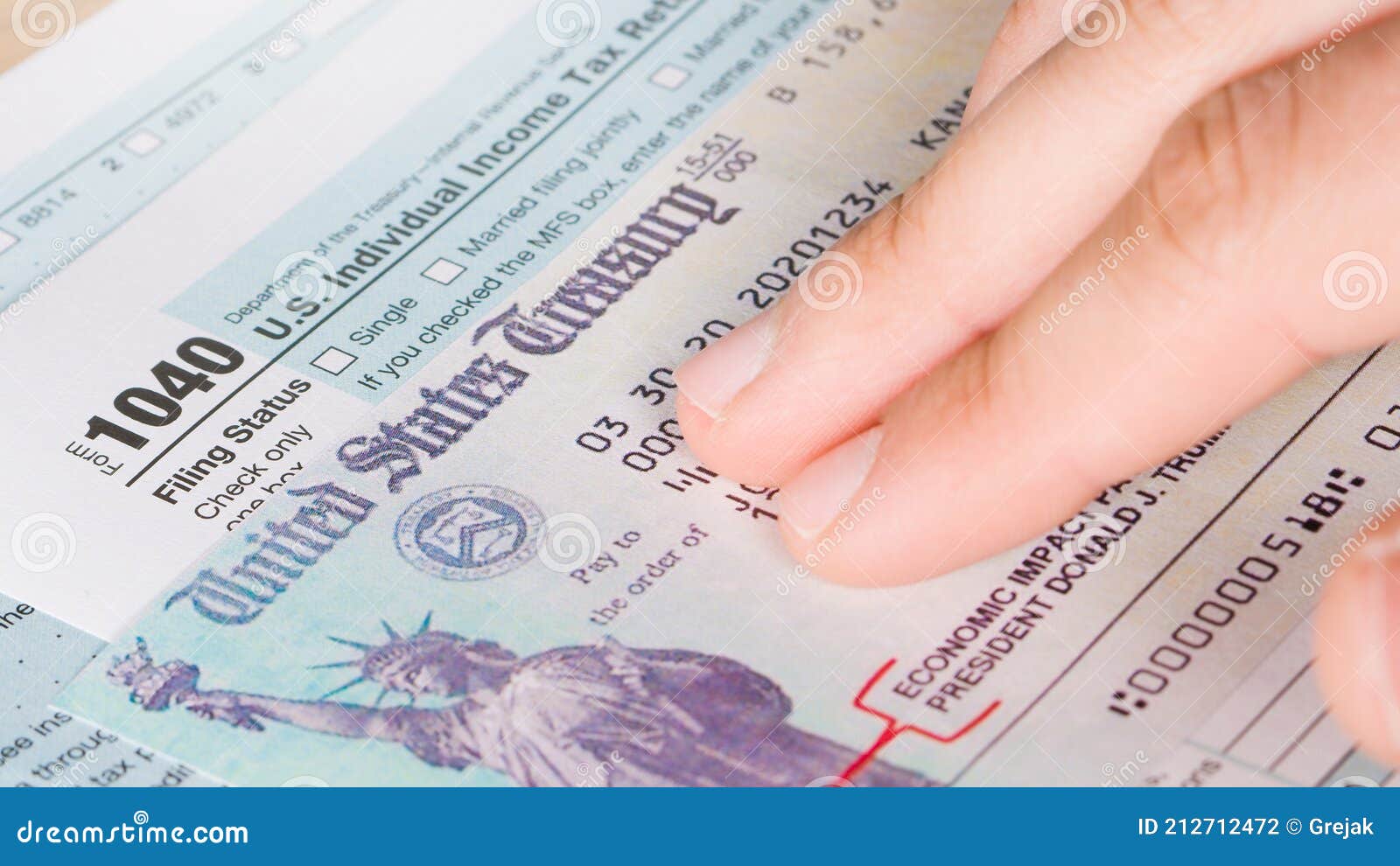 Stimulus Check and 1040 Form Editorial Photography - Image of income ...