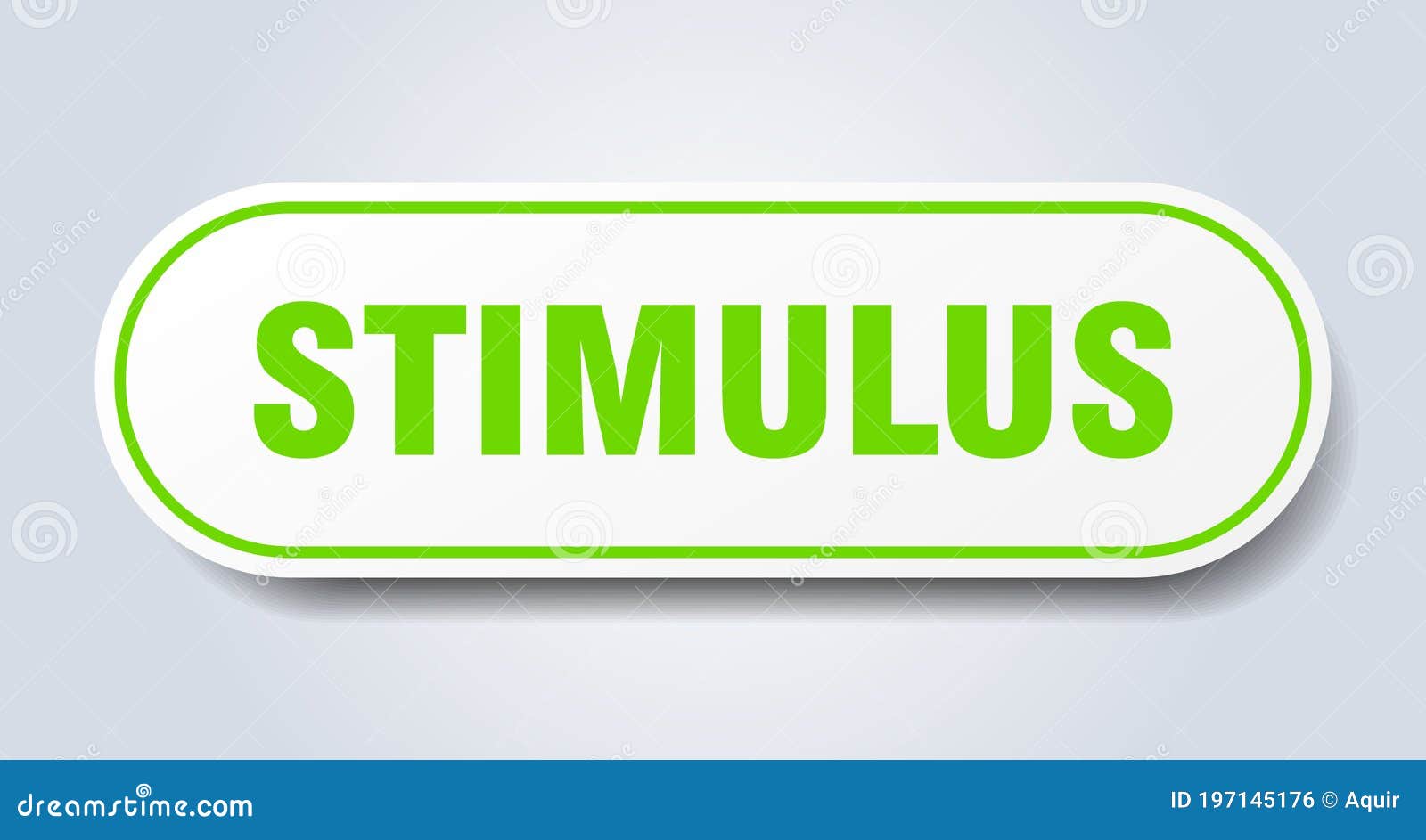 Stimulus Sign. Rounded Isolated Button. White Sticker Stock Vector ...