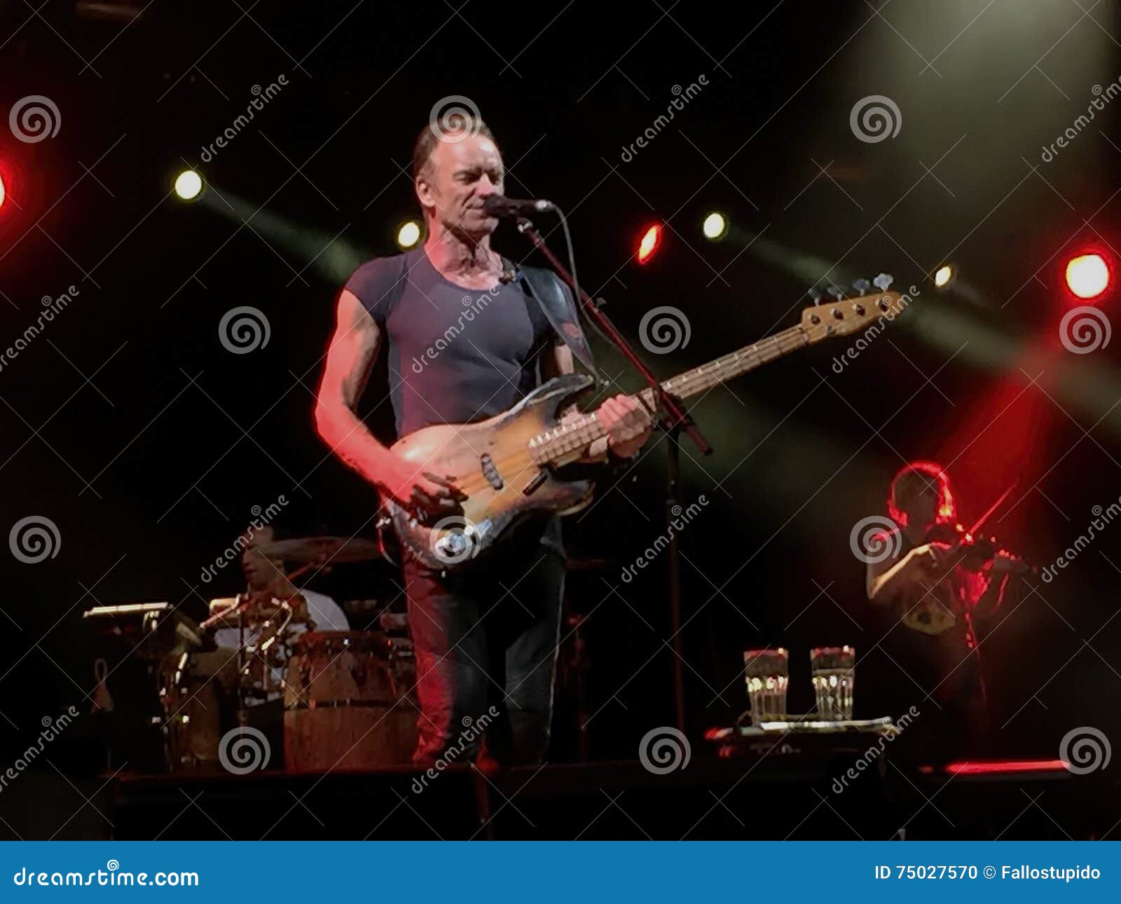 Sting live milan editorial image. Image of rock, stage - 75027570