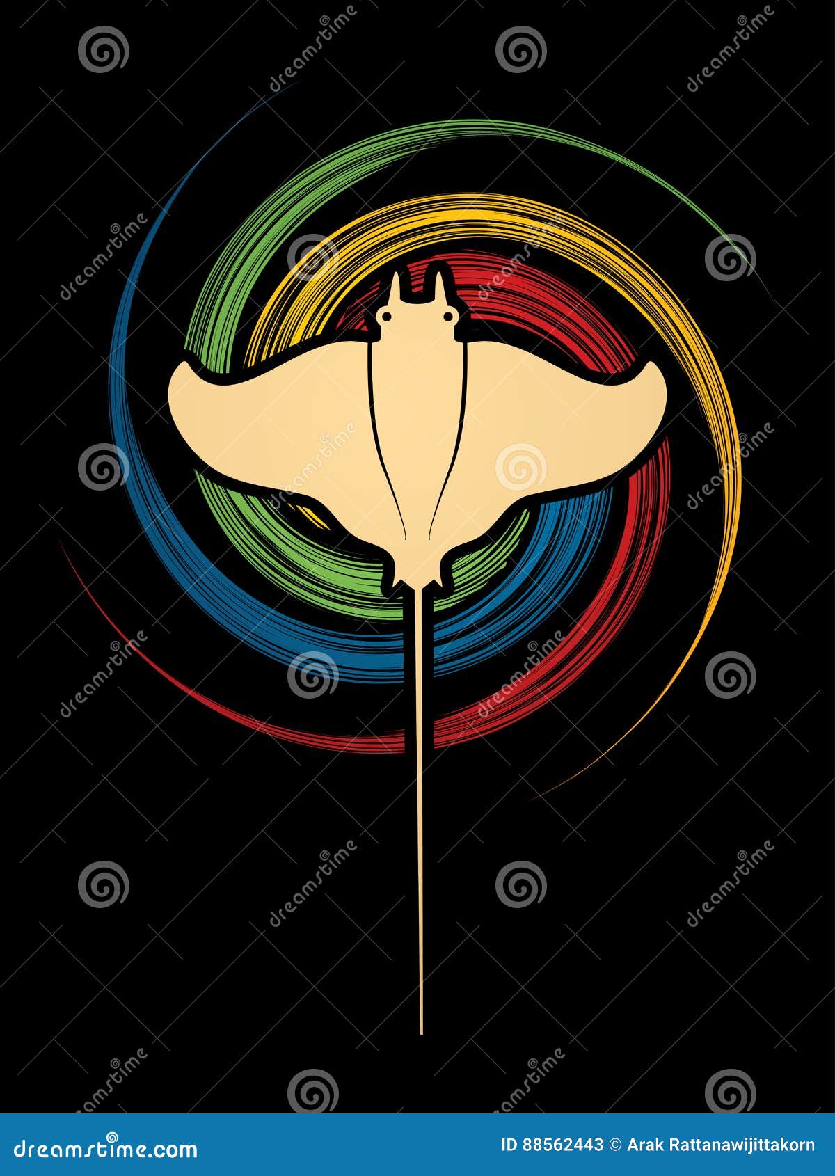 Stingray Fish, Sea Fox Continuous Line Drawing. One Line Art Of ...