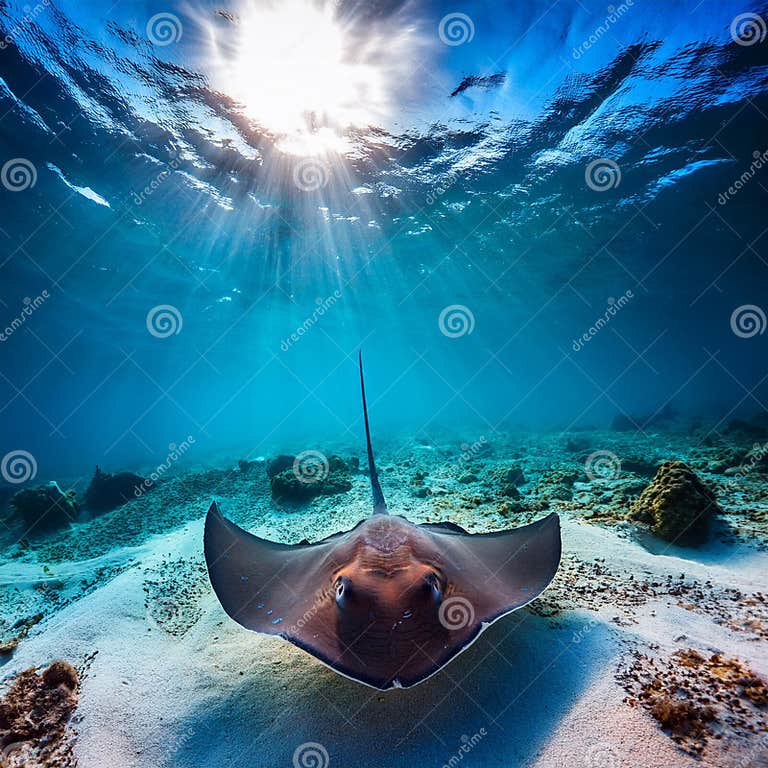 Stingray Fish Under the Sea, AI Generated Stock Illustration ...