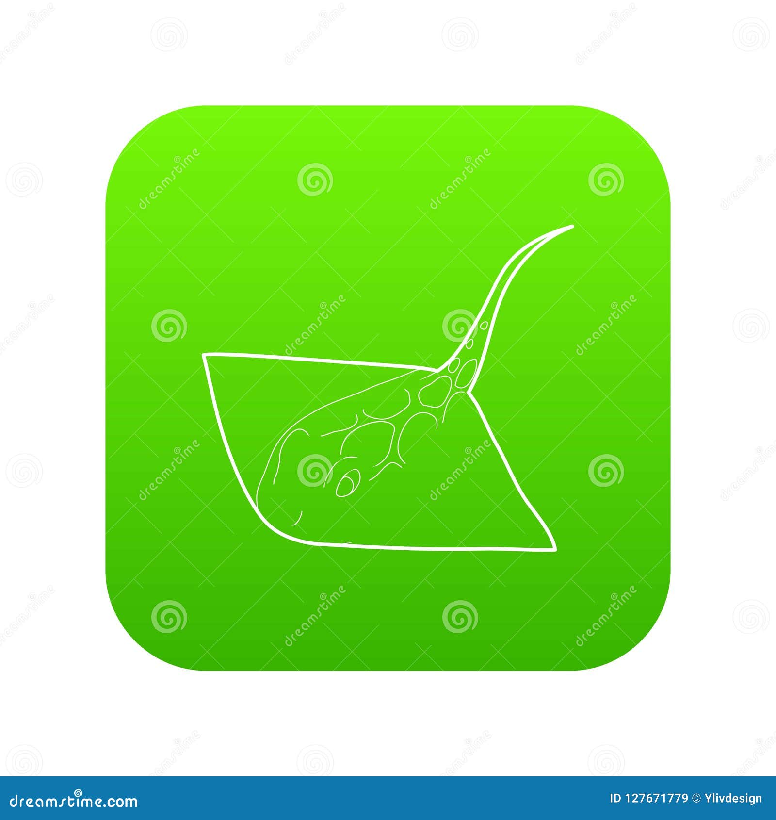 Stingray And Green Leaf Circle Cartoon Vector | CartoonDealer.com ...