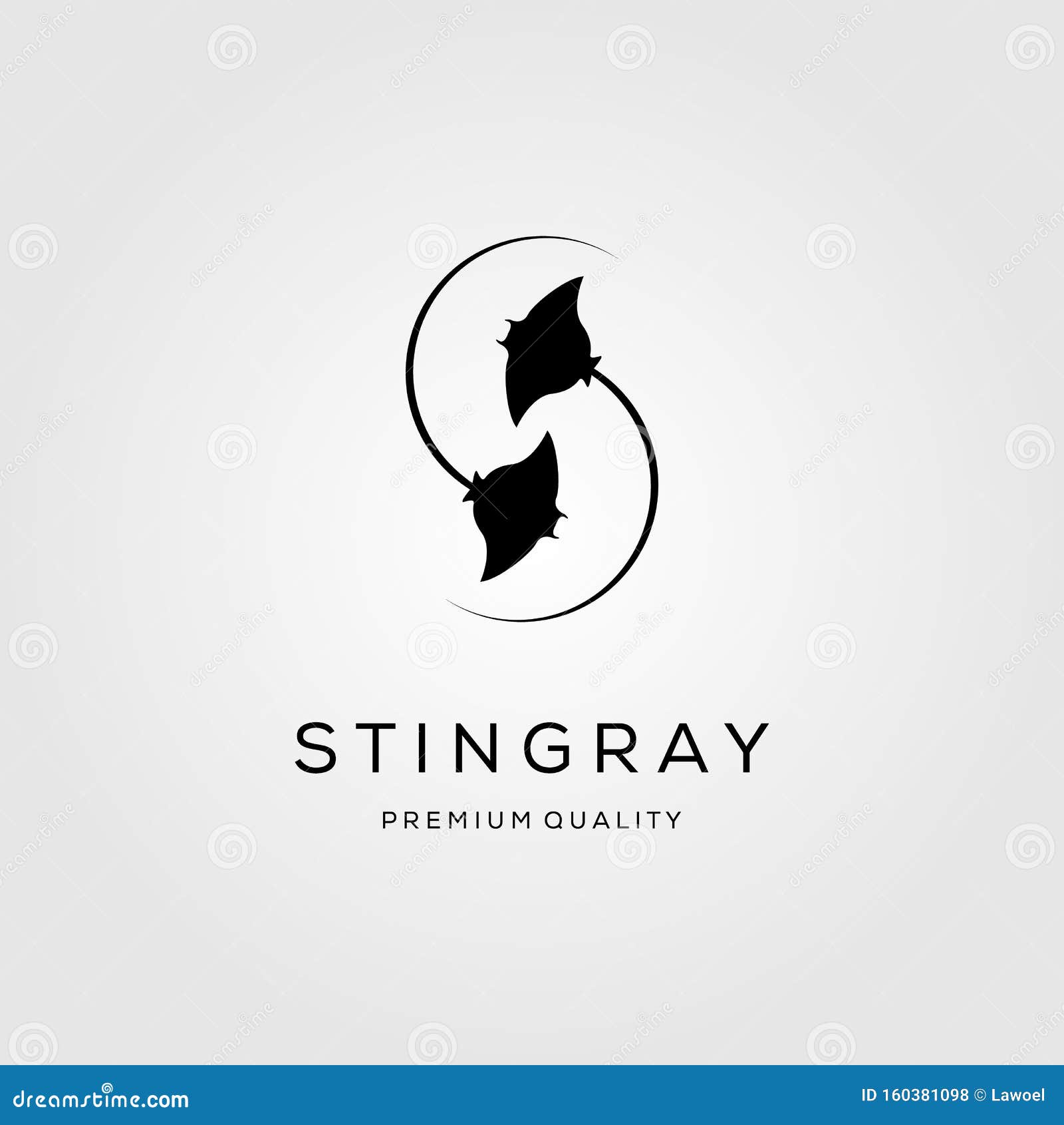 Stingray Letter S Initial Logo Design Silhouette Vector Illustration ...