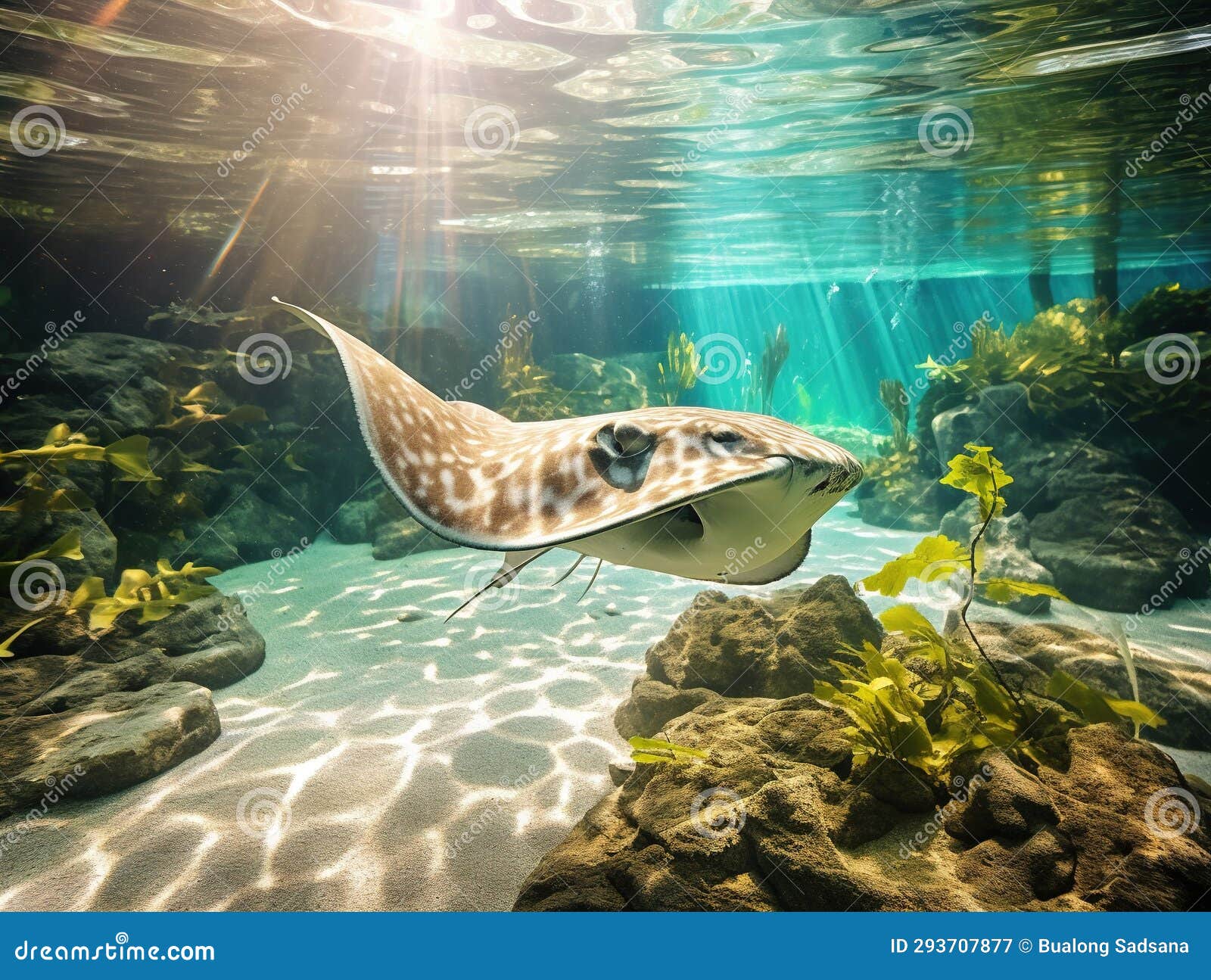 Majestic Stingray In Ocean Depths Vector Illustration | CartoonDealer ...