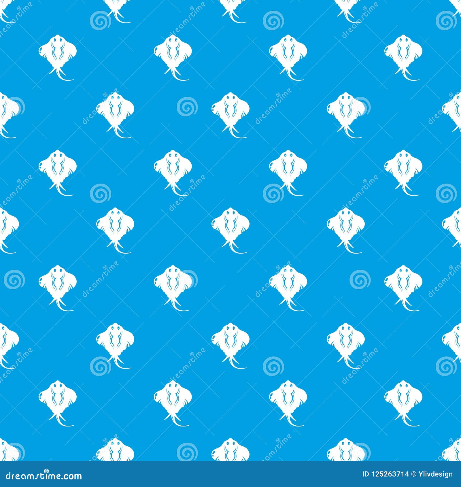 Stingray Pattern Vector Seamless Blue Stock Vector - Illustration of ...