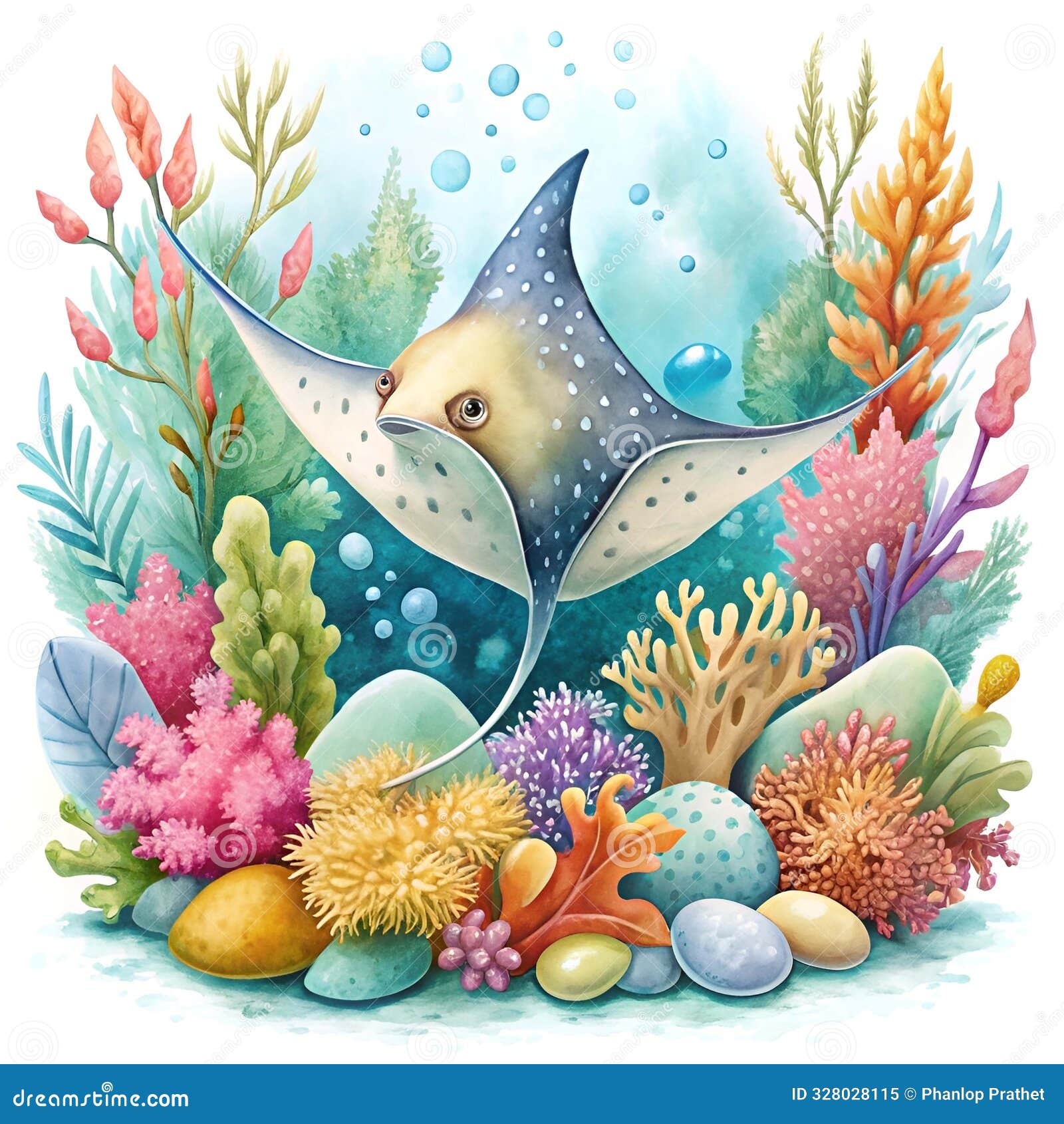 A Stingray Surrounded By A Box Cartoon Vector | CartoonDealer.com ...