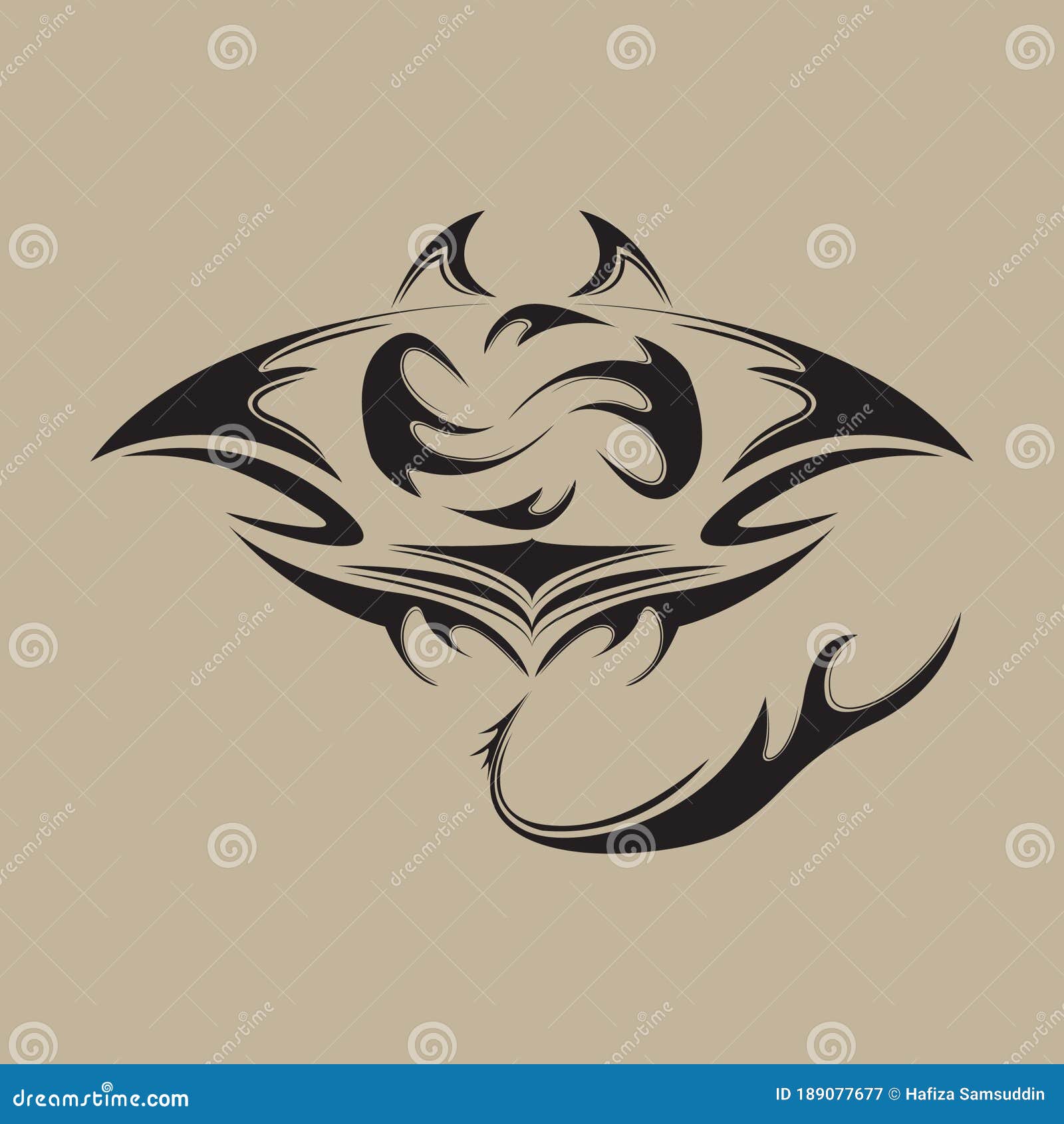 Stingray Tattoo. Vector Illustration Decorative Design Stock Vector ...