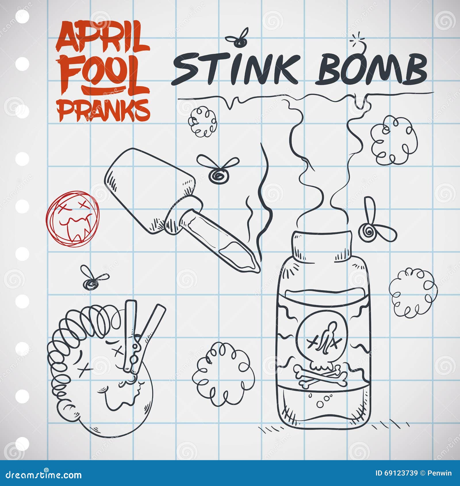 Stink Bomb Plan for April Fools Day, Vector Illustration Stock Vector ...