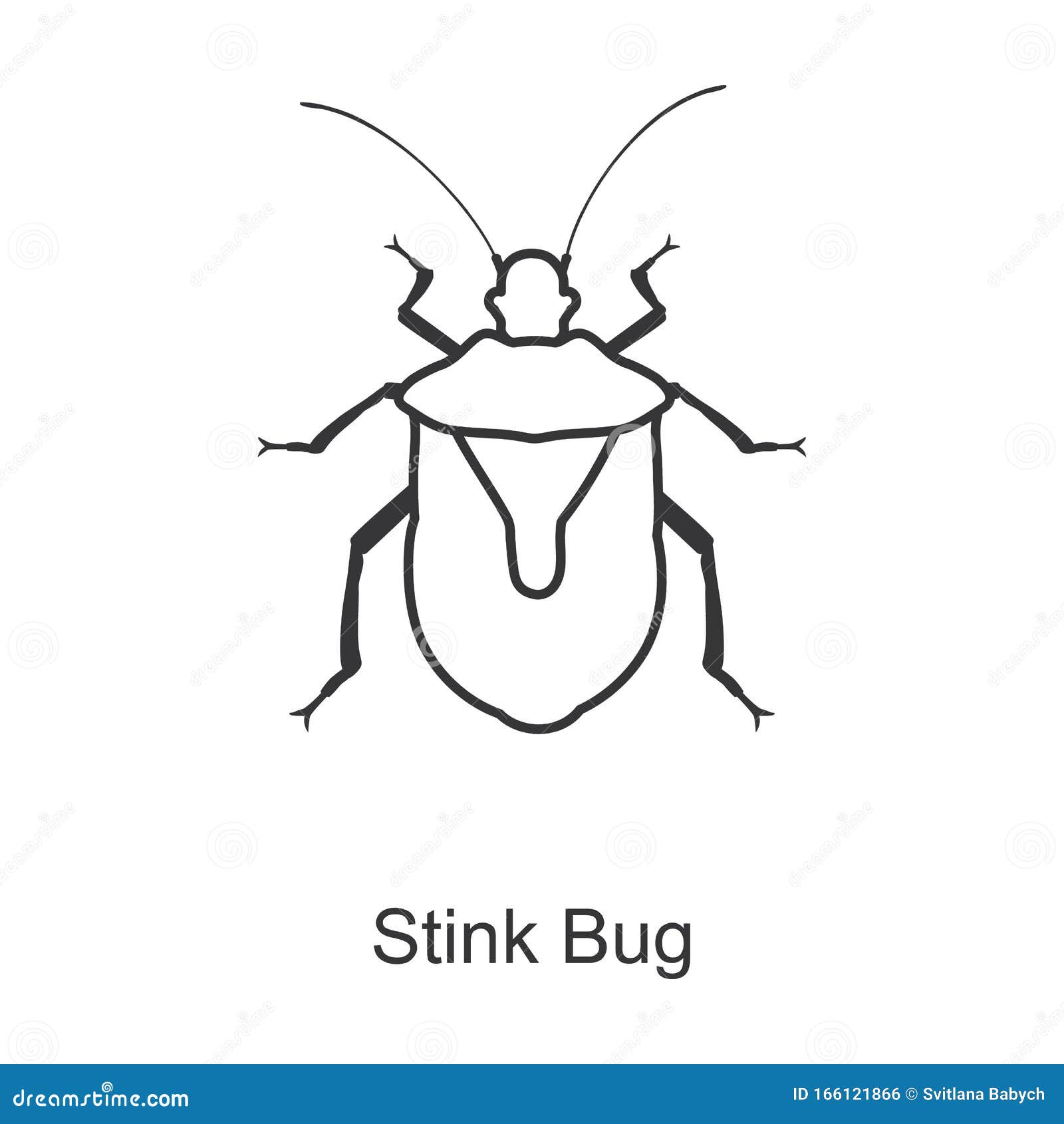 Stink Bug Vector Icon.Line Vector Icon Isolated on White Background ...