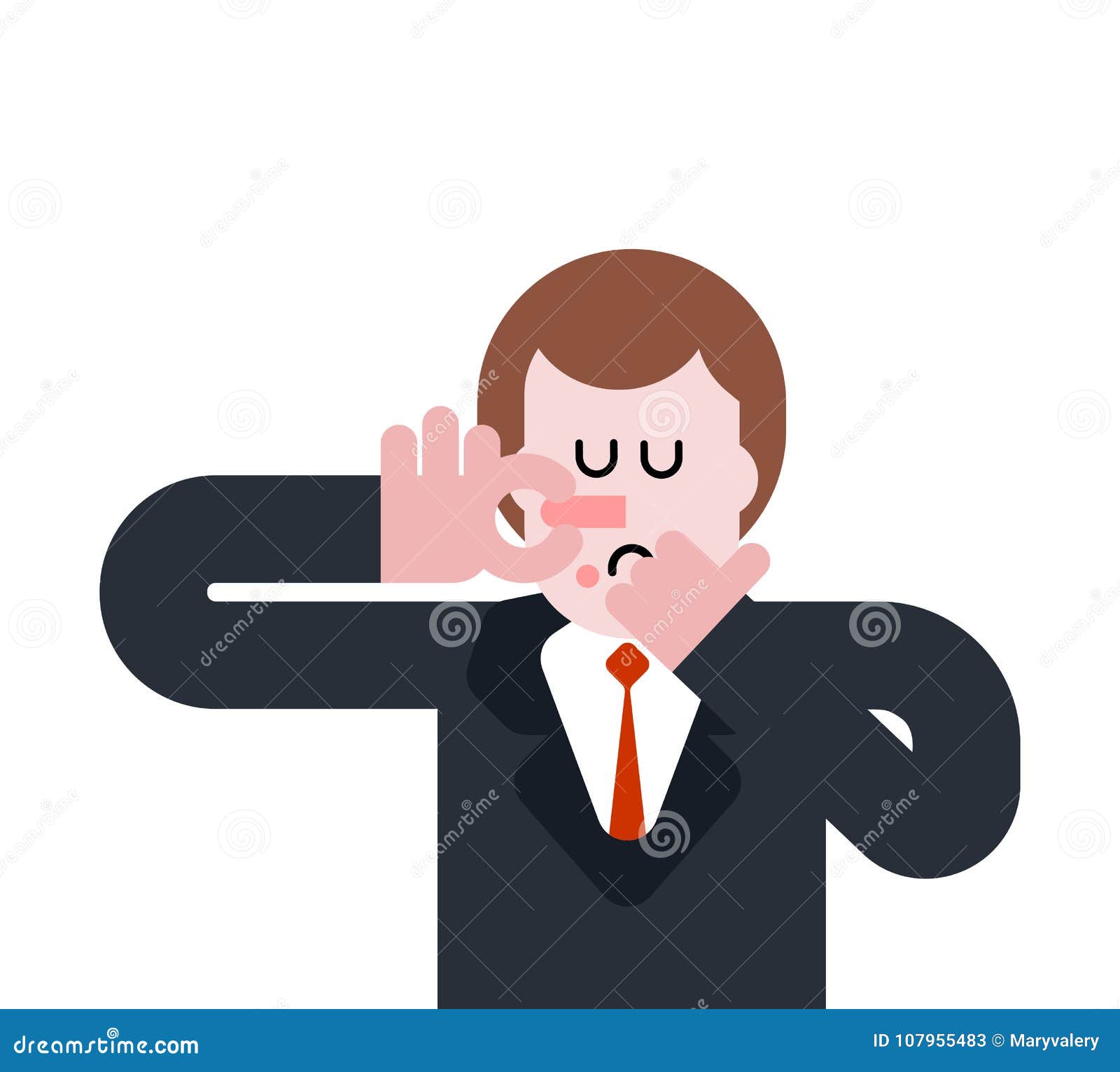 Stink Man Close Nose. Guy And Bad Smell. Vector Illustration ...