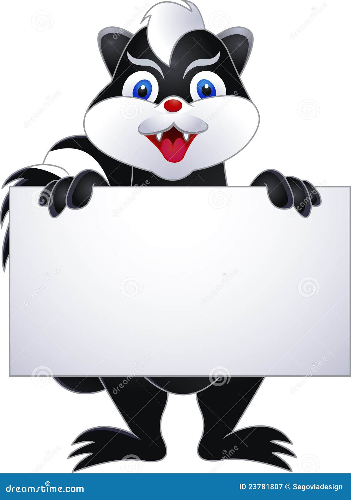 Stinkdier met leeg teken vector illustratie. Illustration of raad ...