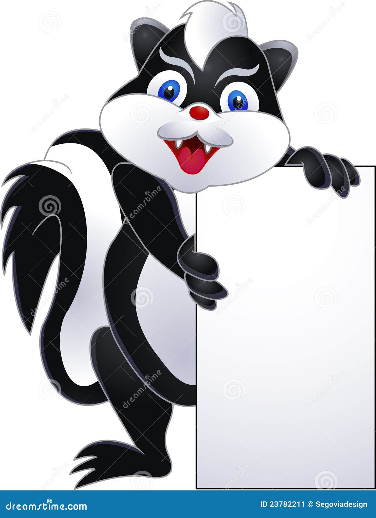 Stinkdier met leeg teken vector illustratie. Illustration of kind ...