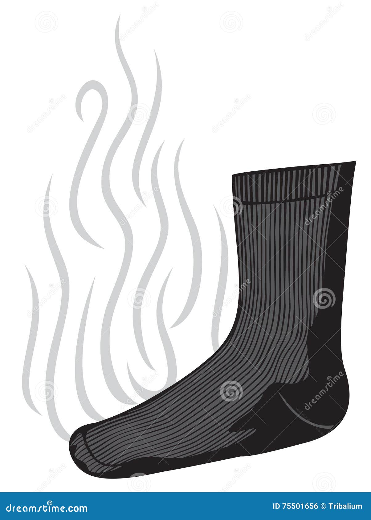 Stinkende Sok vector illustratie. Illustration of kleding - 75501656