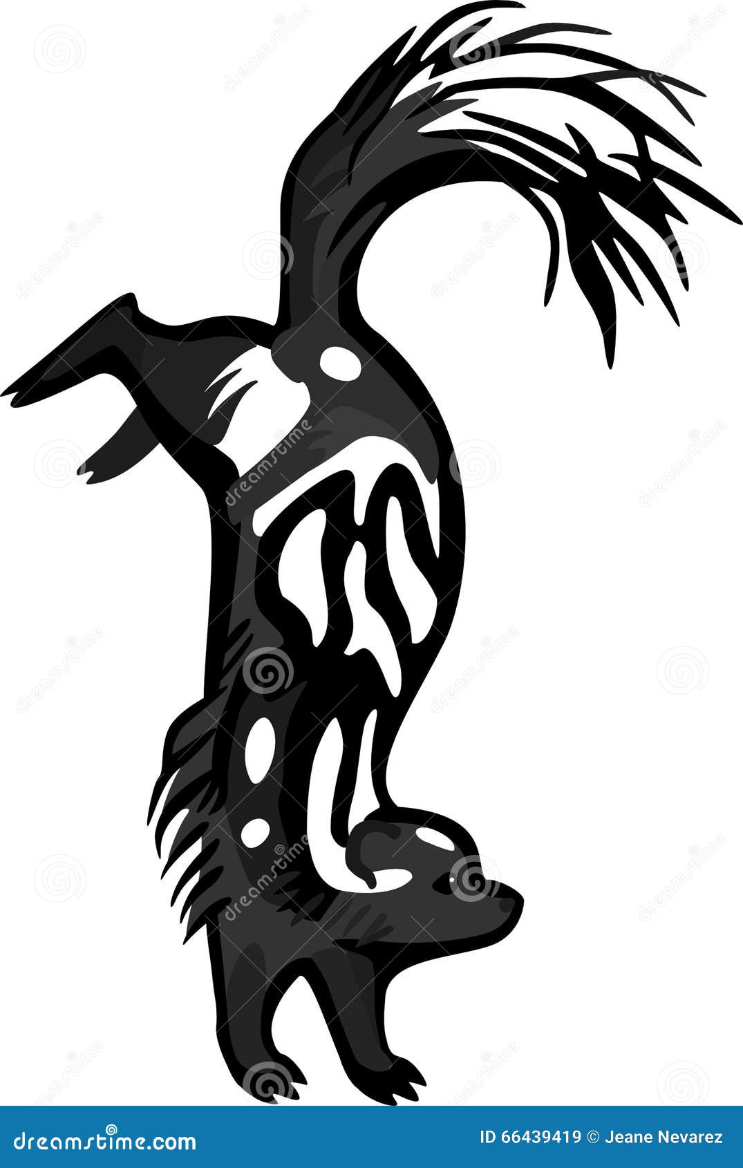 Stinktier-Handstand vektor abbildung. Illustration von stinkende - 66439419