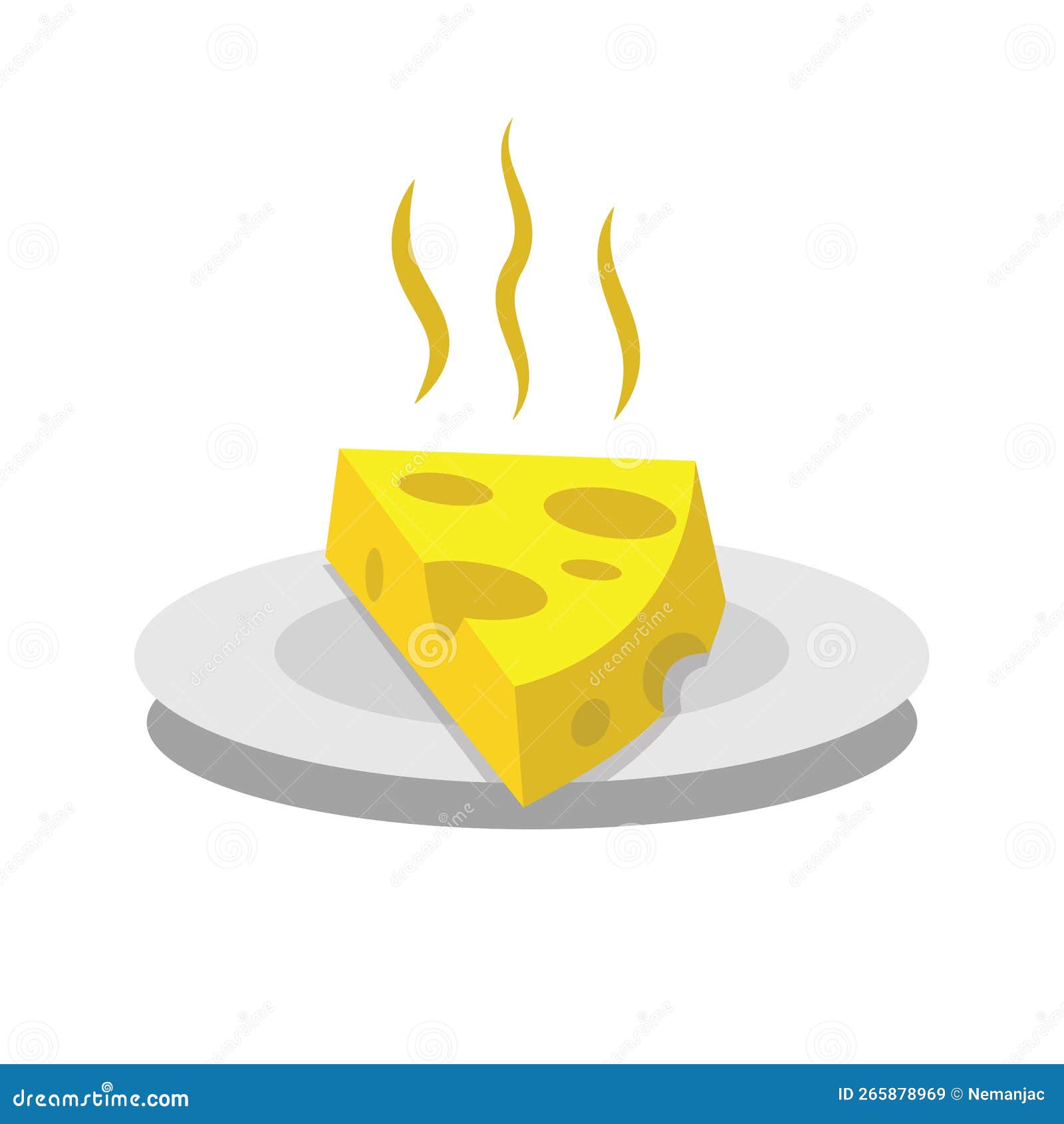 Stinky cheese on a plate stock illustration. Illustration of drawn ...