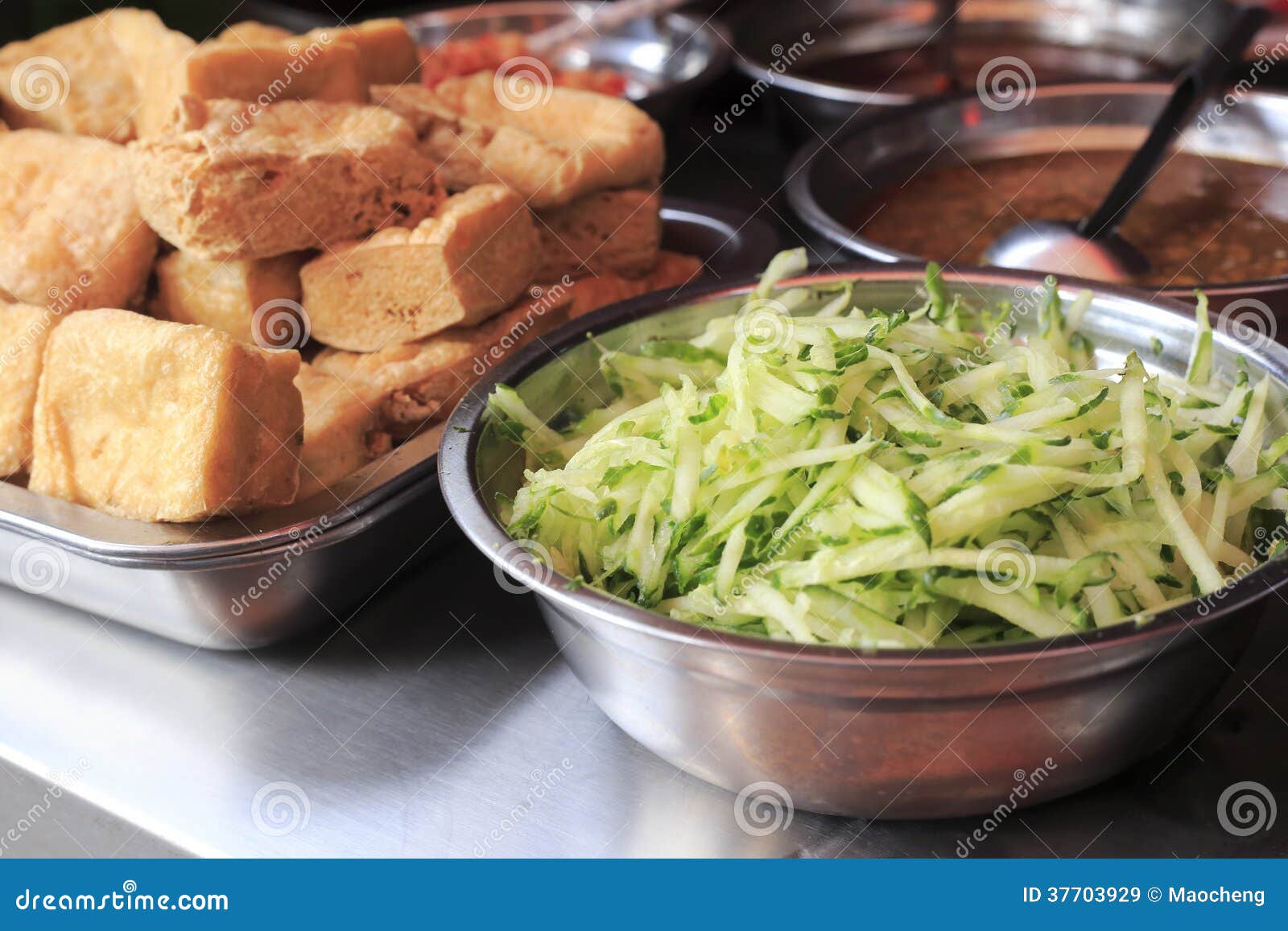 Stinky Tofu and Shredded Cucumber Stock Image - Image of asia ...