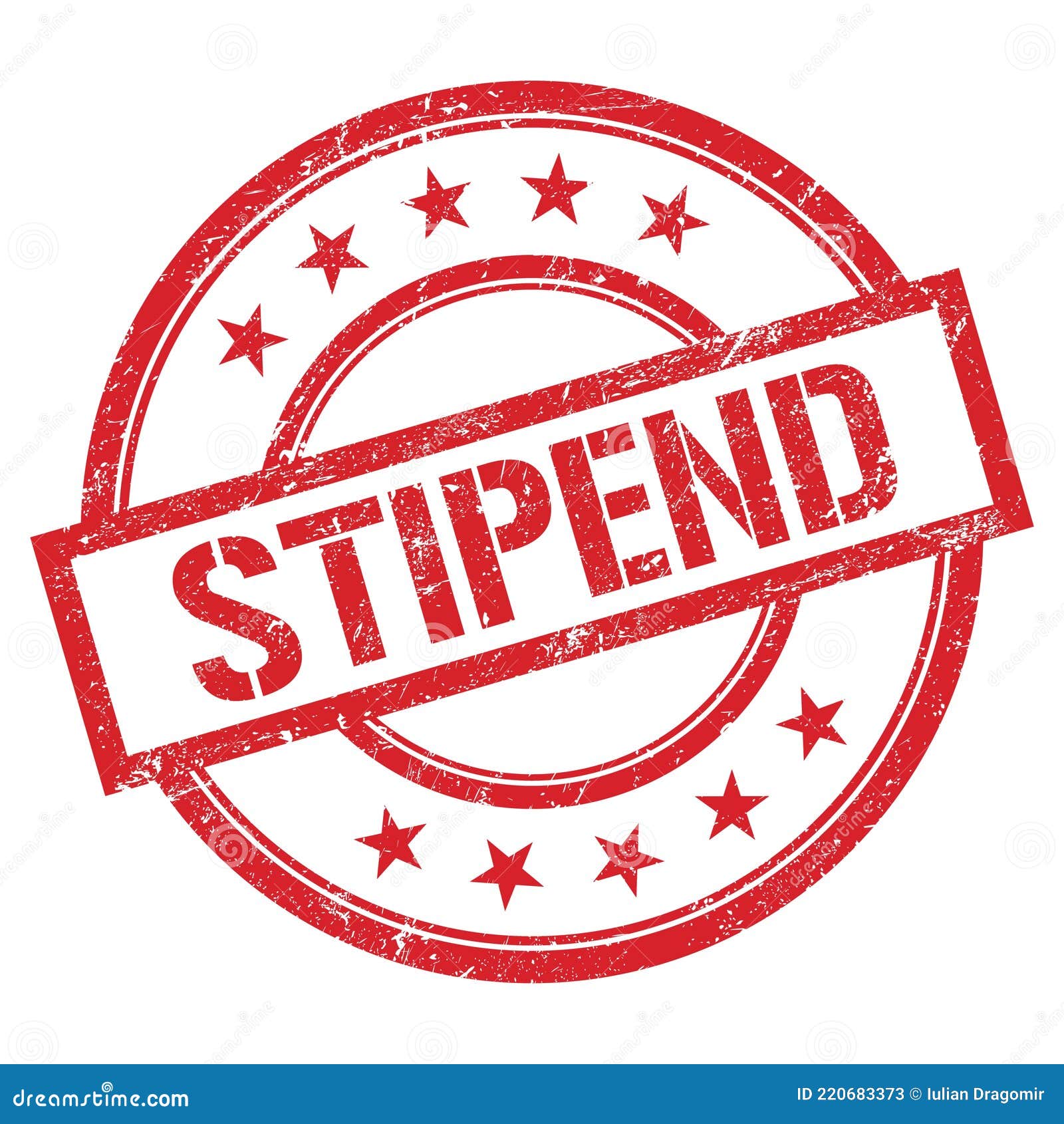STIPEND Text Written on Red Vintage Stamp Stock Illustration ...