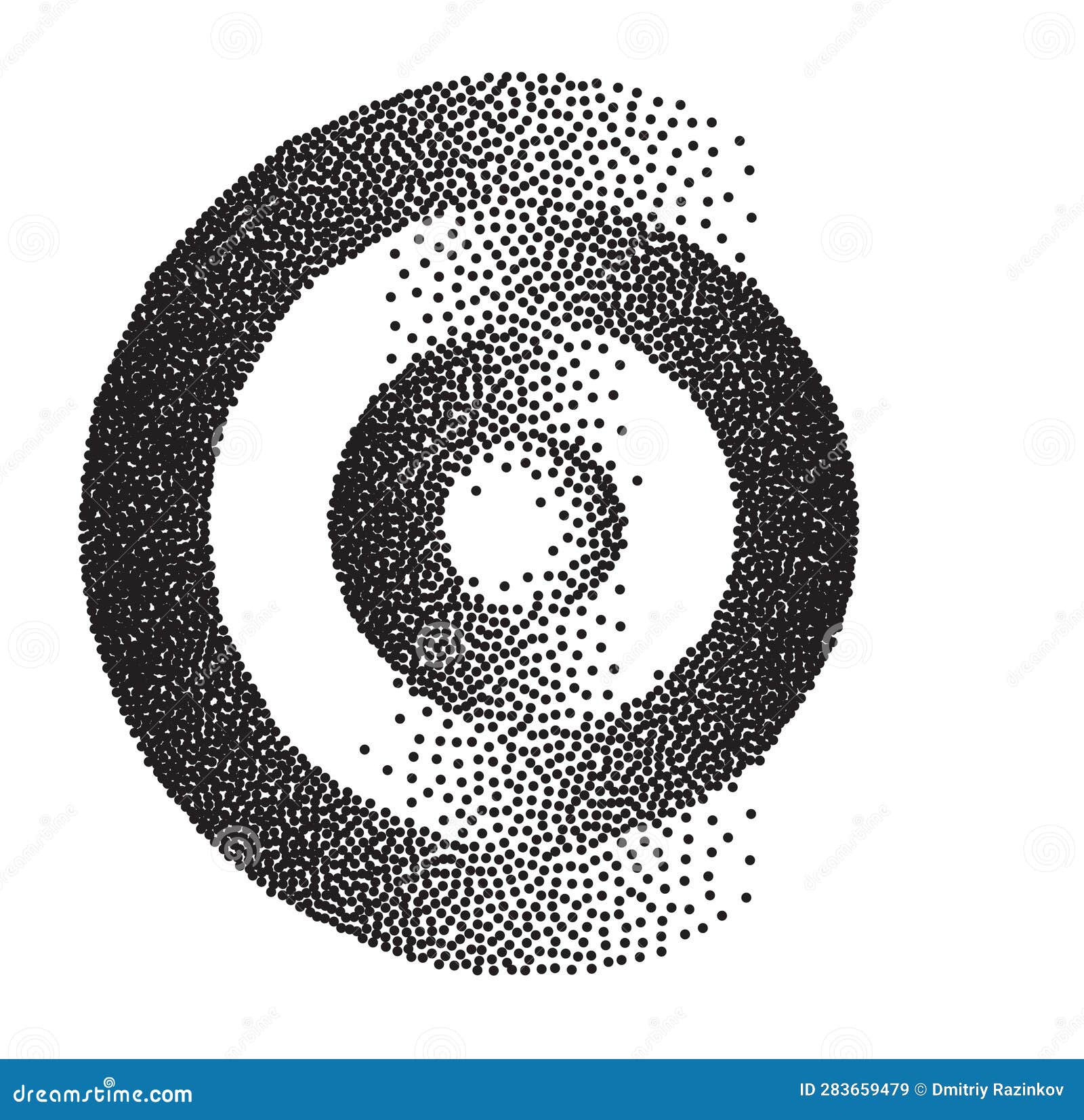 Stipple Circle Isolated on White. Grainy Icon Stock Vector ...