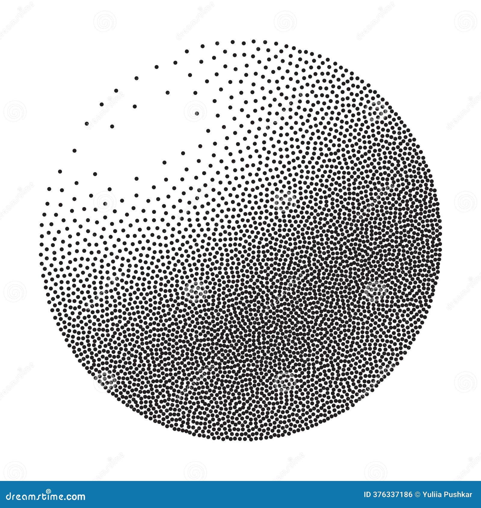 Stipple Dotted Sphere Shape. Grainy Noise Halftone 3d Circle Vector ...