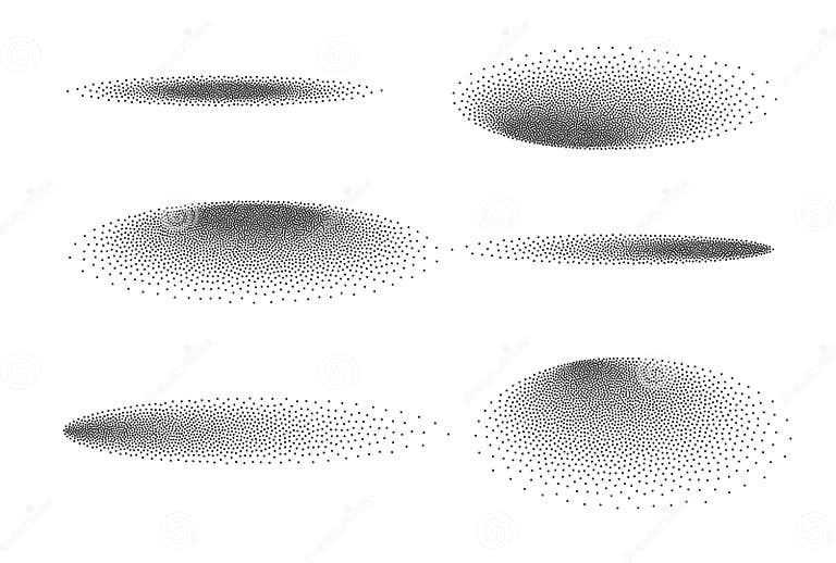 Stipple Gradient Oval Shadow Circle. Shadow Effect Texture Ball Dot ...