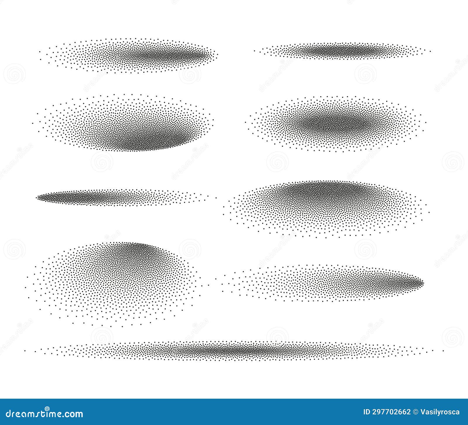 Stipple Gradient Oval Shadow Circle. Shadow Effect Texture Ball Dot ...