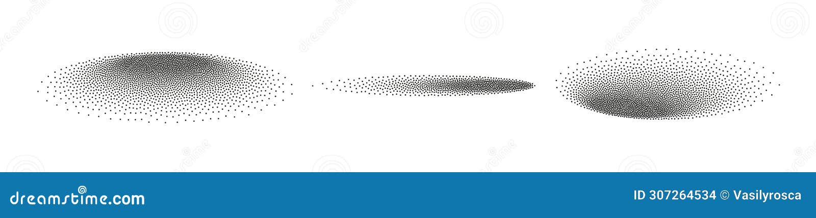 Stipple Gradient Oval Shadow Circle. Shadow Effect Texture Ball Dot ...