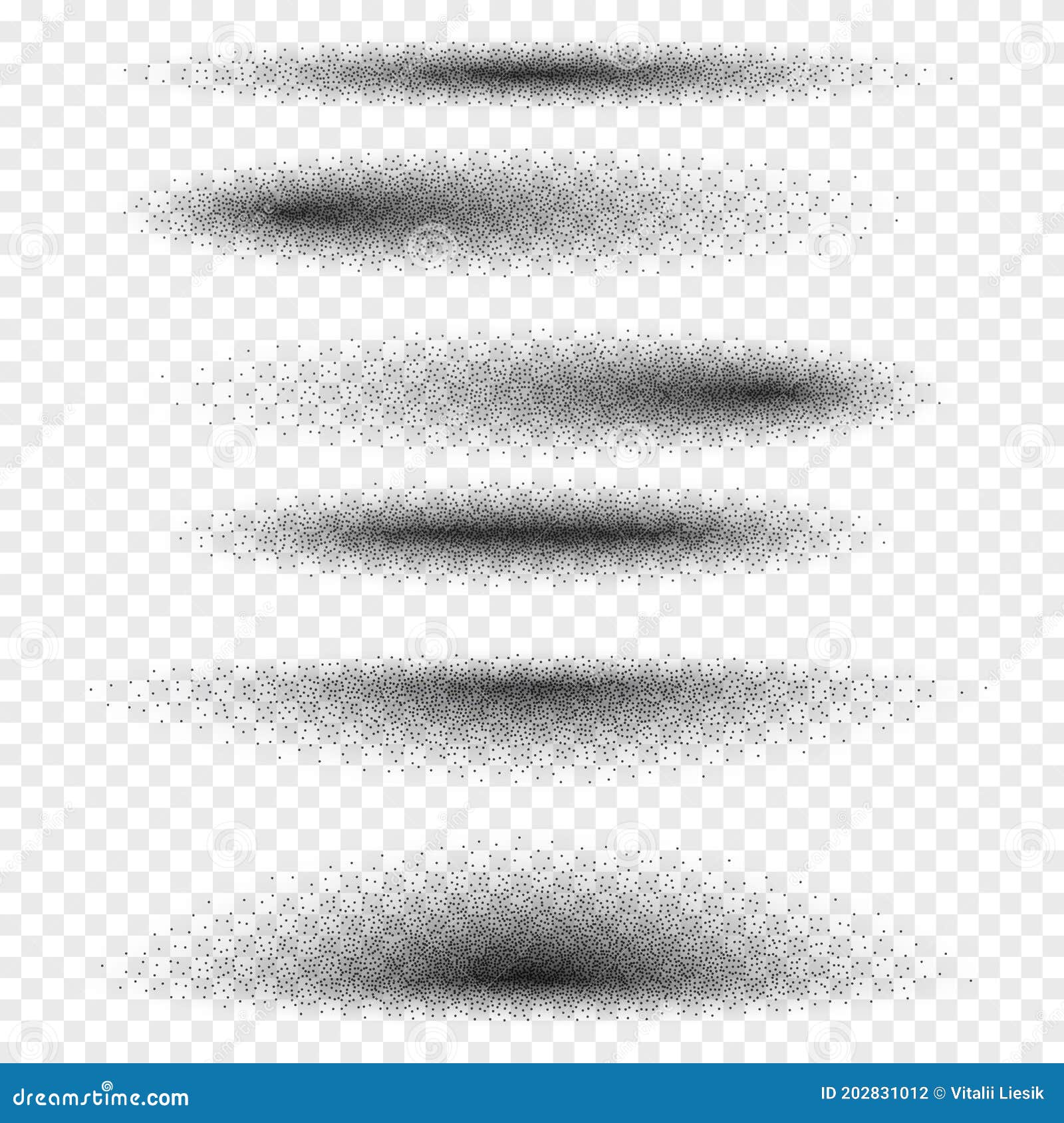 Stipple Gradient Oval Shadow Set, Various Round Halftone Dot Gradient ...