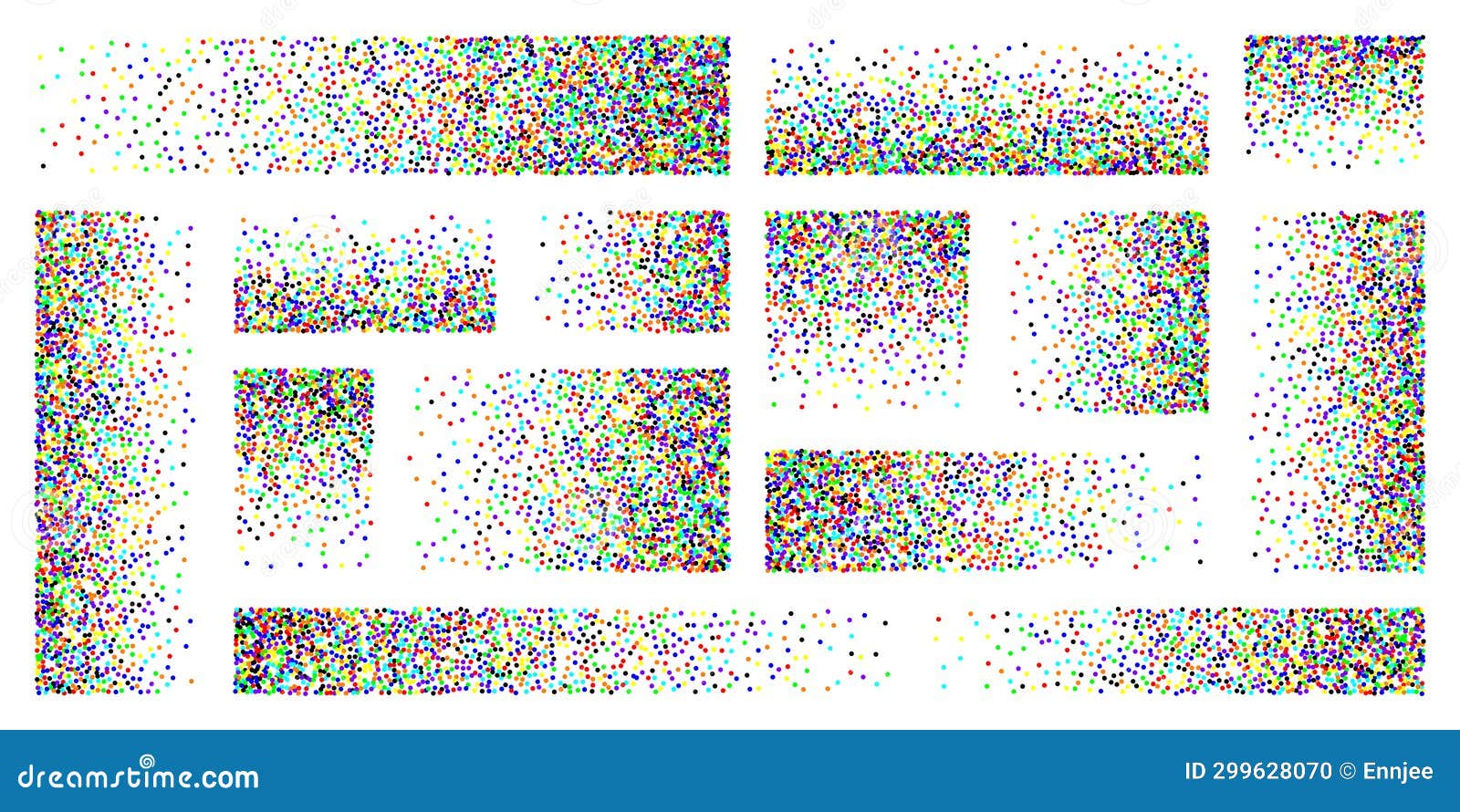 Stipple Pattern, Dotted Rectangular Design Elements. Stippling, Dotwork ...