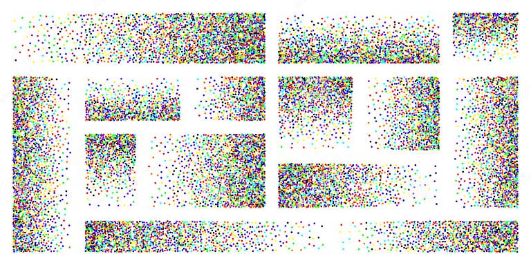 Stipple Pattern, Dotted Rectangular Design Elements. Stippling, Dotwork ...