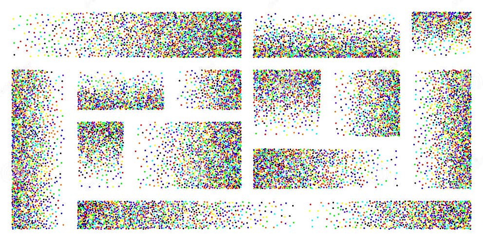 Stipple Pattern, Dotted Rectangular Design Elements. Stippling, Dotwork ...