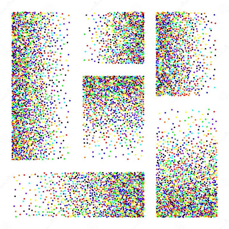 Stipple Pattern, Dotted Rectangular Design Elements. Stippling, Dotwork ...