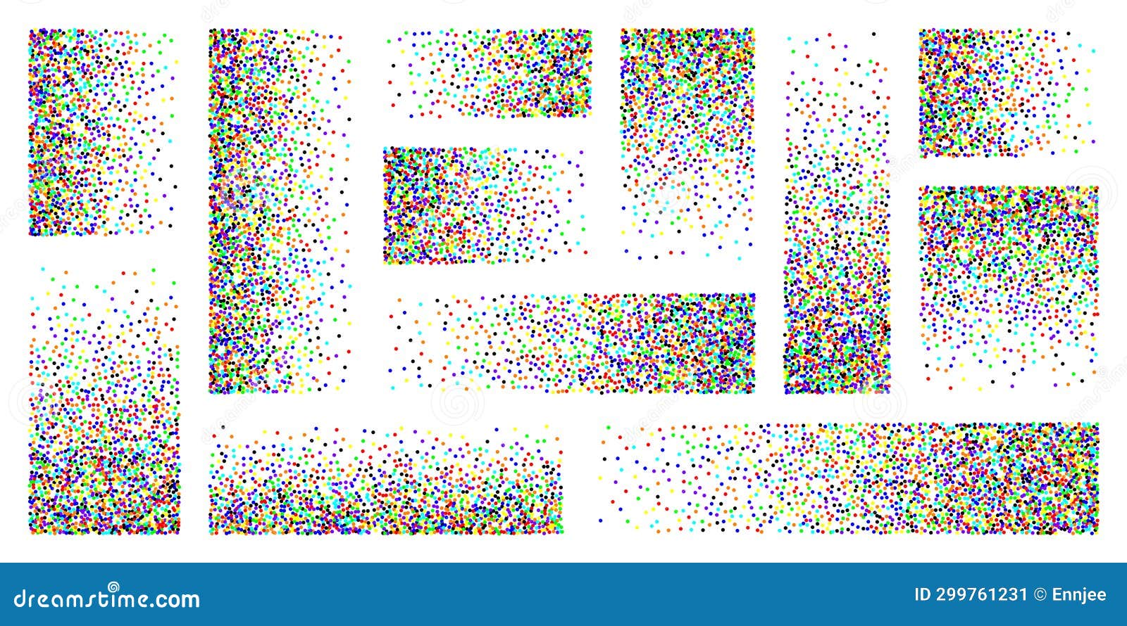 Stipple Pattern, Dotted Rectangular Design Elements. Stippling, Dotwork ...