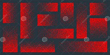 Stipple Pattern, Red Dotted Rectangular Design Elements. Stippling ...