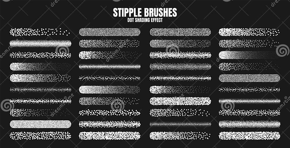 Stipple Scatter Brush, Ink Drawing and Texturing. Fading Gradient Stock Vector - Illustration of ...