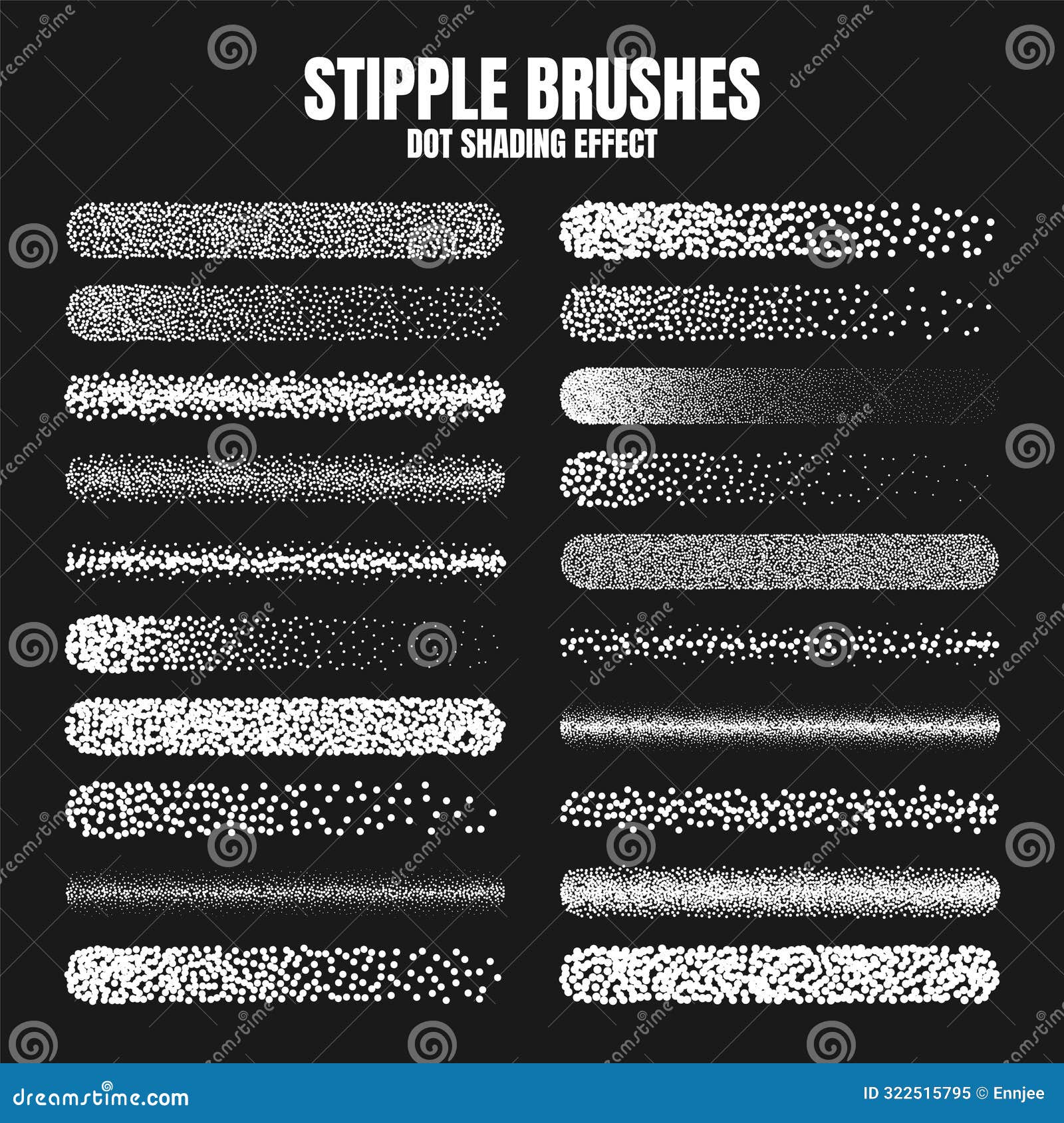 Stipple Scatter Brush, Ink Drawing and Texturing. Fading Gradient Stock Vector - Illustration of ...
