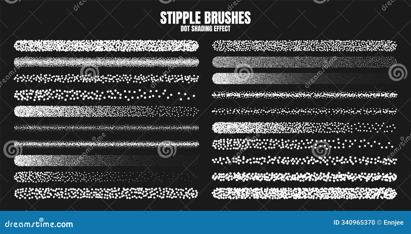 Stipple Scatter Brush, Ink Drawing And Texturing. Fading Gradient ...