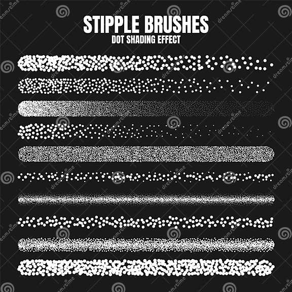 Stipple Scatter Brush, Ink Drawing and Texturing. Fading Gradient Stock Vector - Illustration of ...