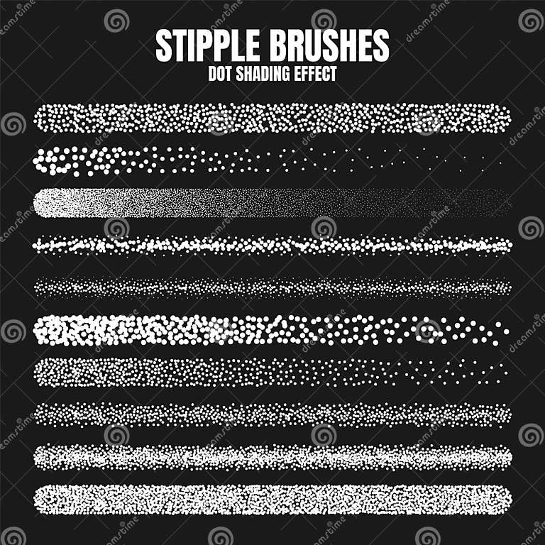 Stipple Scatter Brush, Ink Drawing and Texturing. Fading Gradient Stock Vector - Illustration of ...