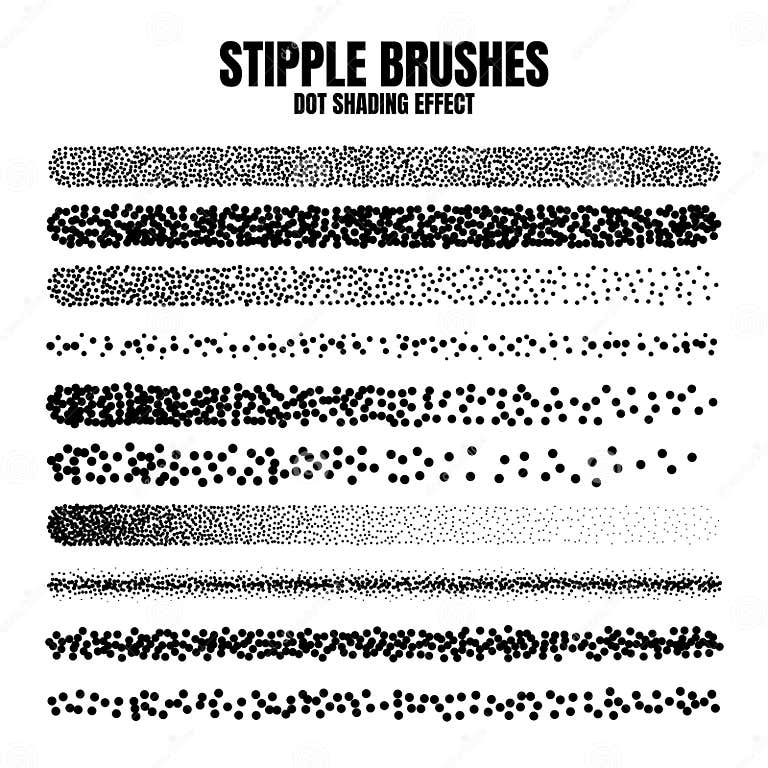 Stipple Scatter Brush, Ink Drawing and Texturing. Fading Gradient Stock Vector - Illustration of ...