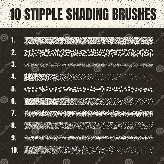 Stipple Scatter Brush, Ink Drawing and Texturing. Fading Gradient Stock ...