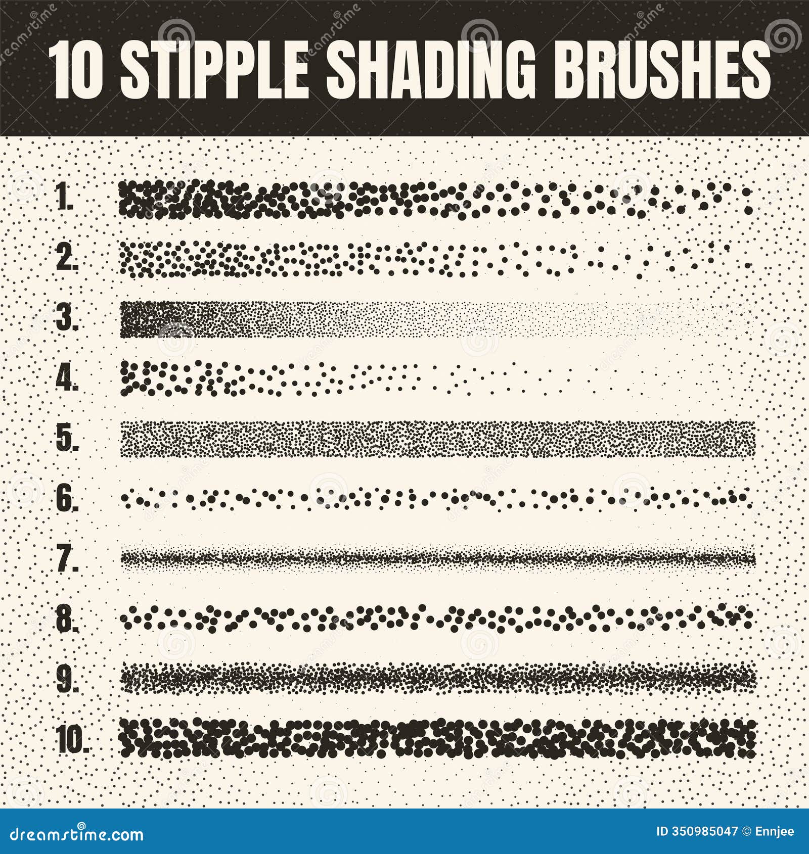 Stipple Scatter Brush, Ink Drawing And Texturing. Fading Gradient ...