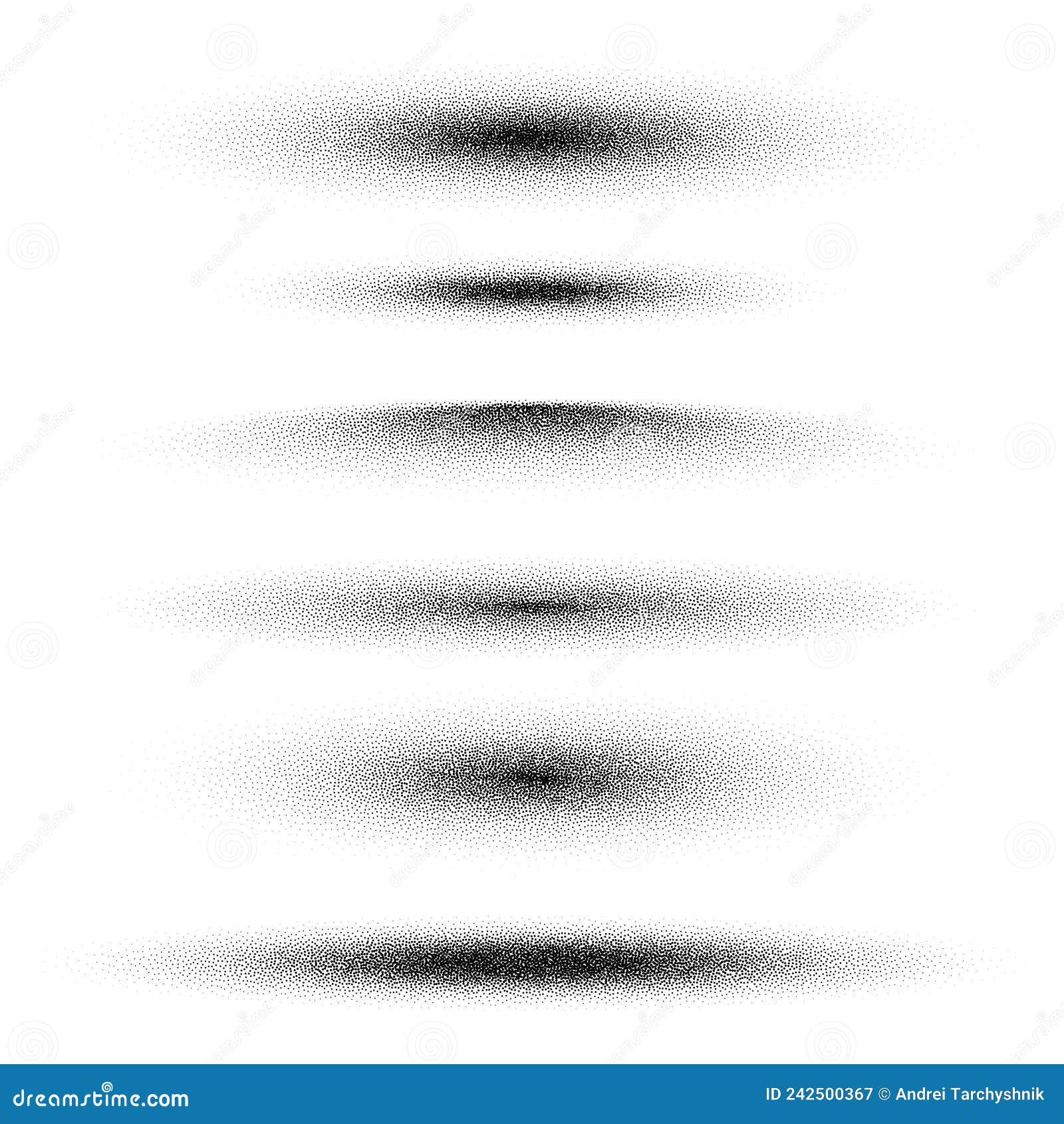 Stipple Shadows Set, Dotted Design Elements. Fading Gradient. Stippling ...