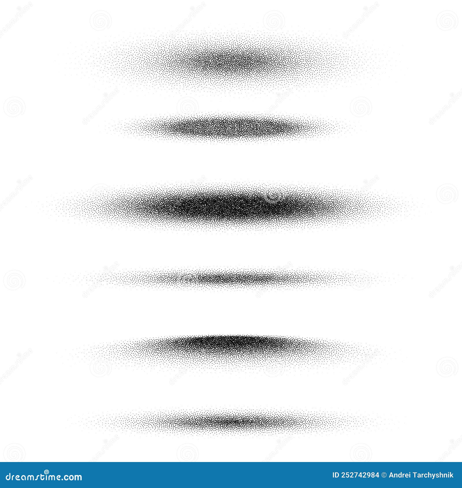 Stipple Shadows Set, Vintage Dotted Design Elements. Fading Gradient ...