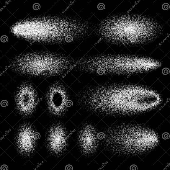 Stipple Shadows Set, Dotted Design Elements. Fading Gradient. Stippling ...
