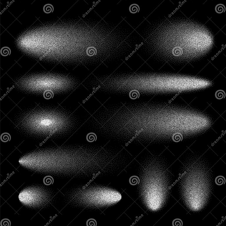Stipple Shadows Set, Dotted Design Elements. Fading Gradient. Stippling ...
